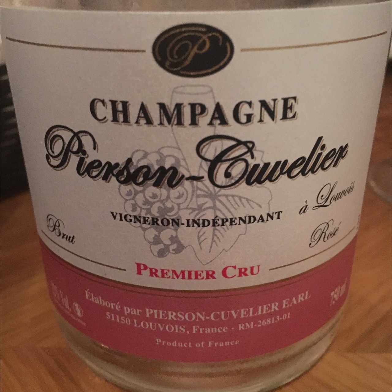 Pierson-Cuvelier Brut Rosé 1er Cru Champagne Blend
