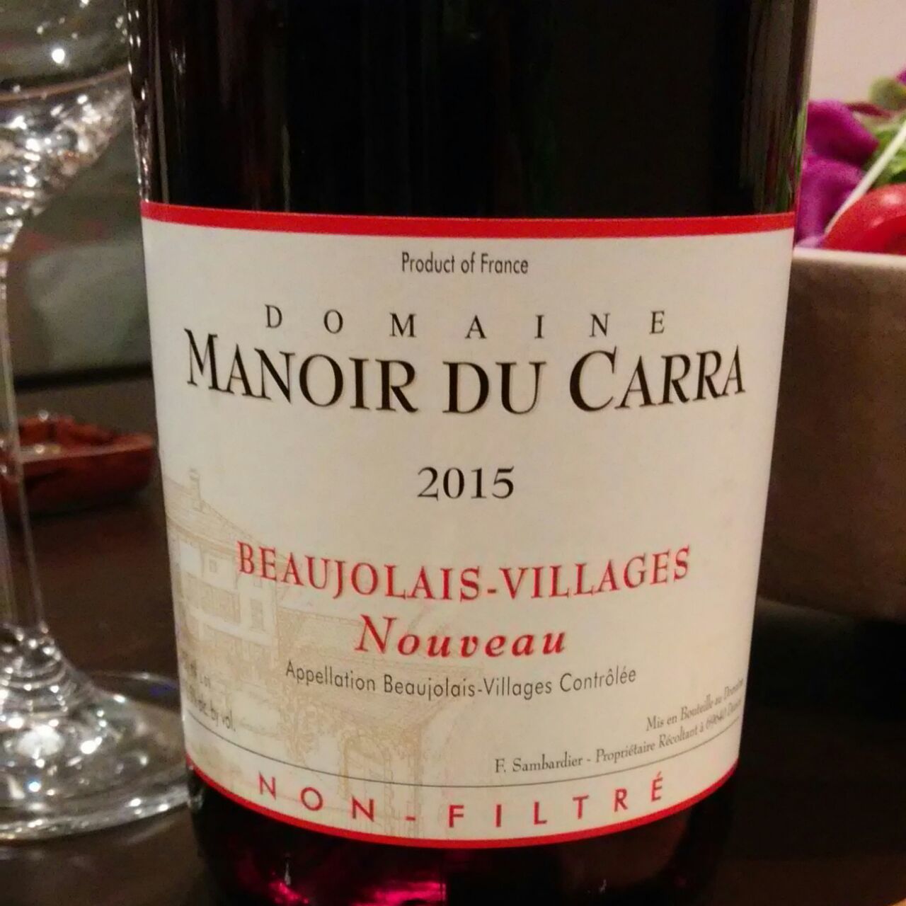 Domaine Manoir du Carra Nouveau Beaujolais-Villages Gamay