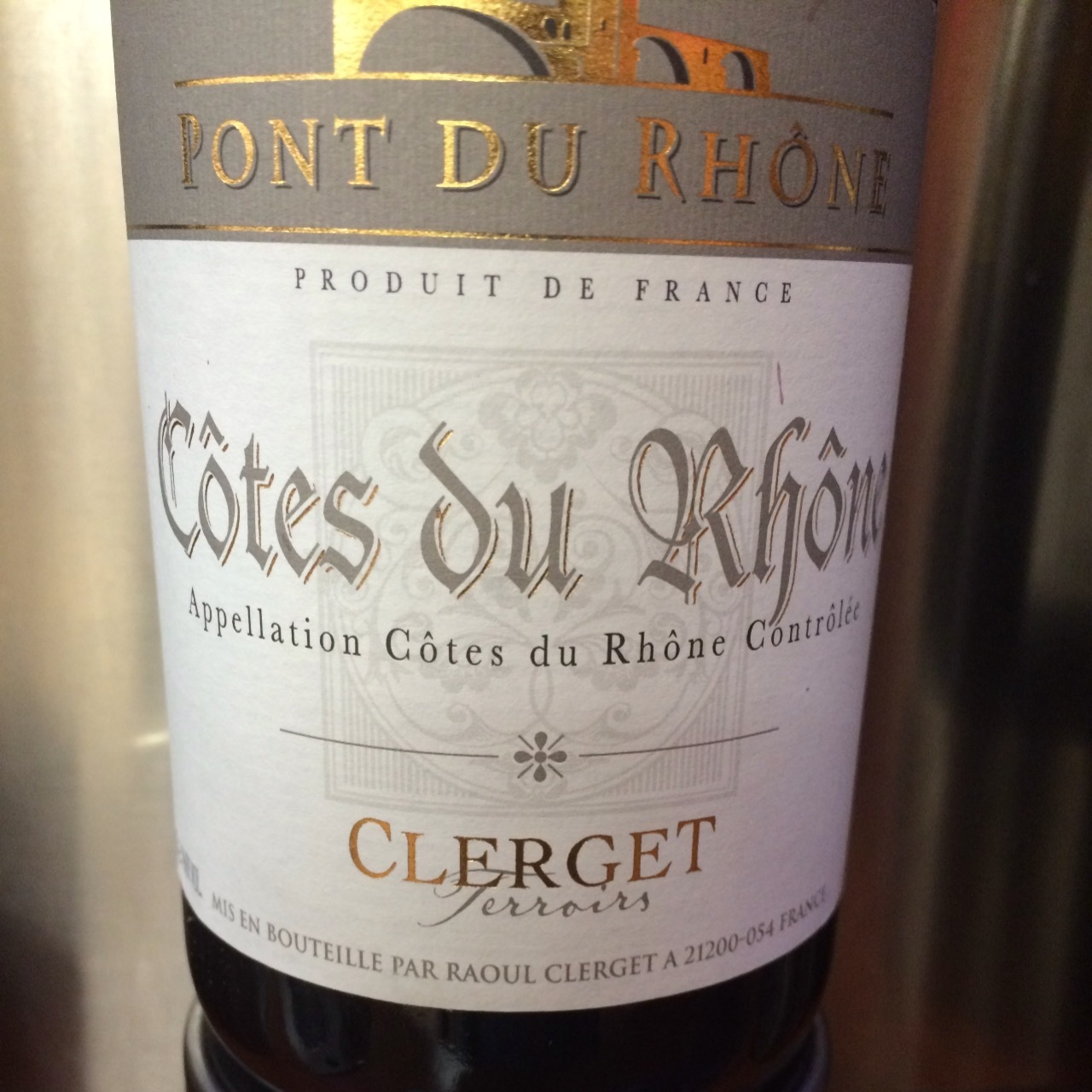 Raoul Clerget Pont du Rhône Côtes du Rhône Red Rhone Blend