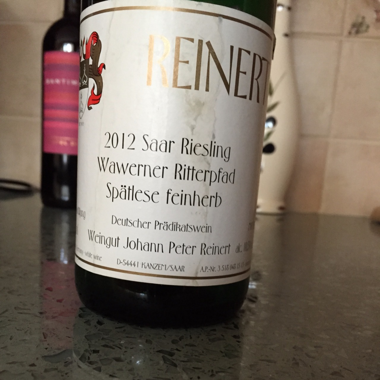 Weingut Johann Peter Reinert Wawerner Ritterpfad Spätlese Feinherb Riesling