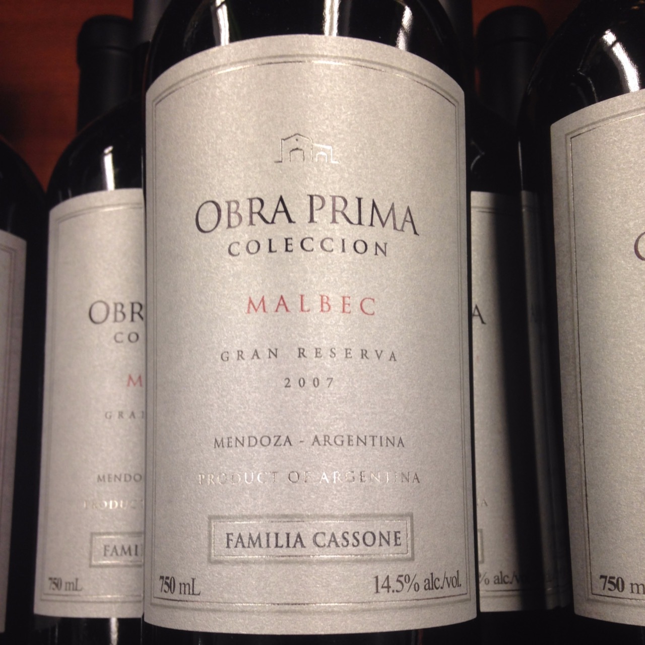 Familia Cassone Gran Reserva Obra Prima Coleccion Malbec