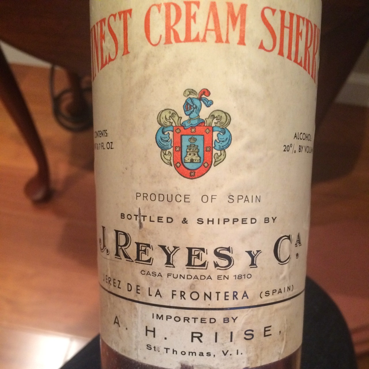 J. Reyes y CA Finest Cream Sherry Jerez-Xérès-Sherry