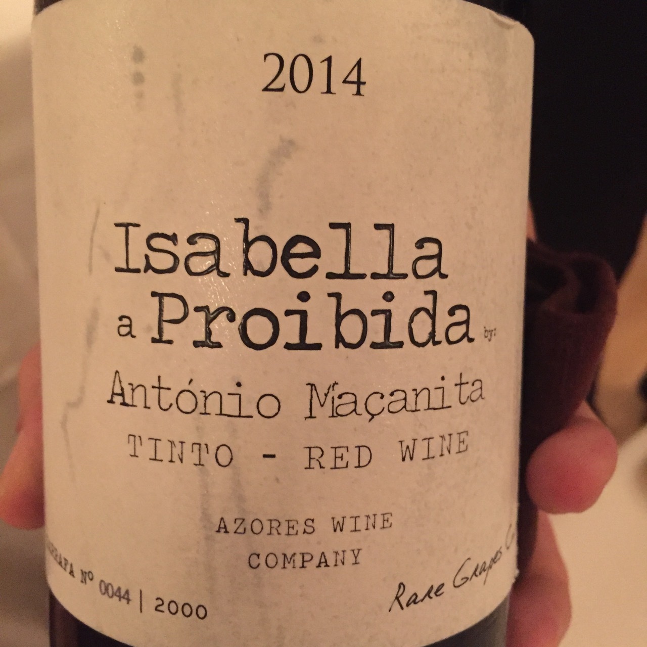 Azores Wine Co. António Maçanita Isabella a Proibida