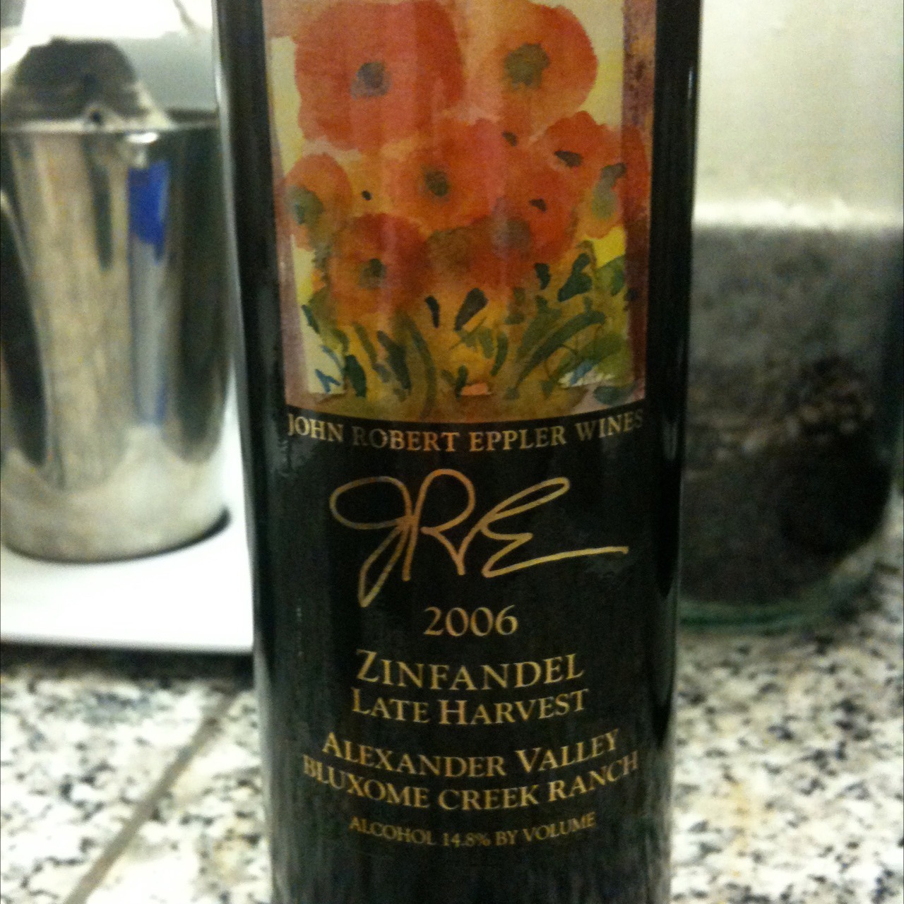 2006 John Robert Eppler (JRE Wines) Late Harvest Bluxome Creek Ranch ...