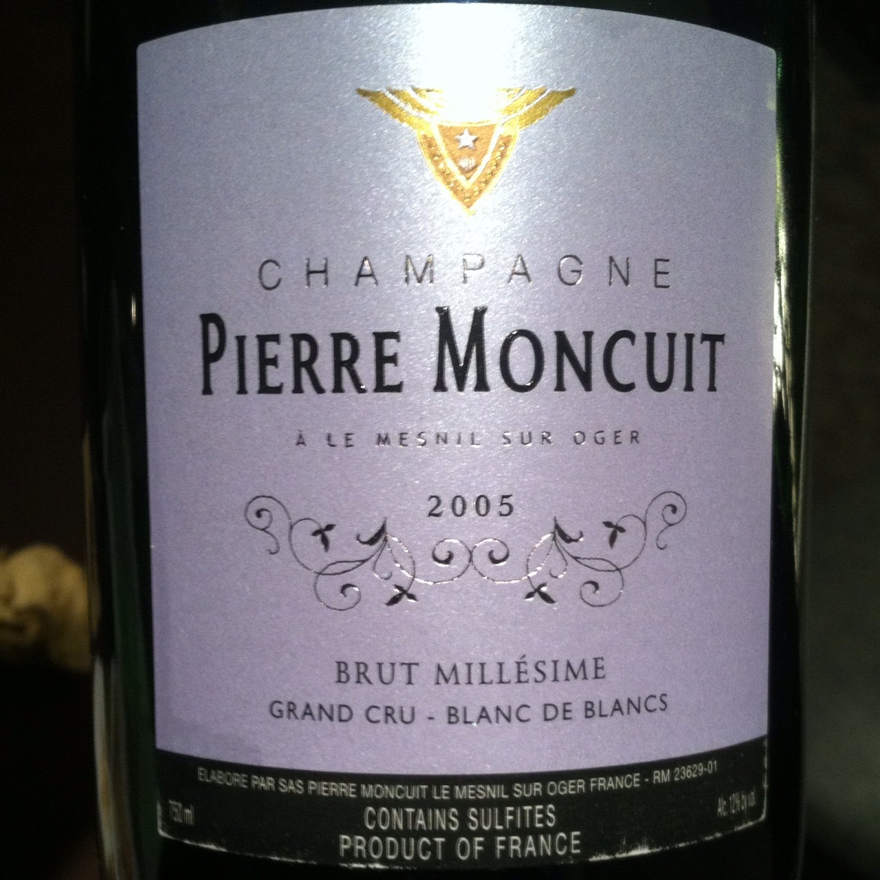 Pierre Moncuit Millésime Grand Cru Brut Blanc de Blancs Chardonnay ...