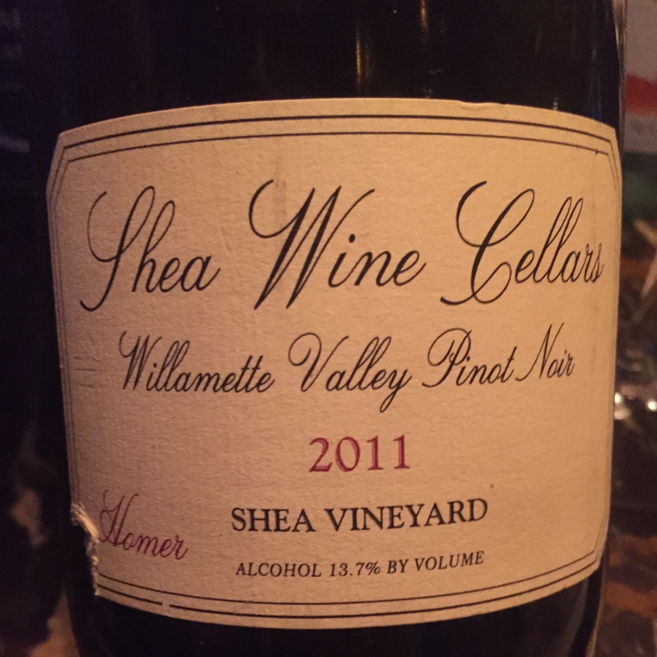 Shea Wine Cellars Shea Vineyard Homer Pinot Noir