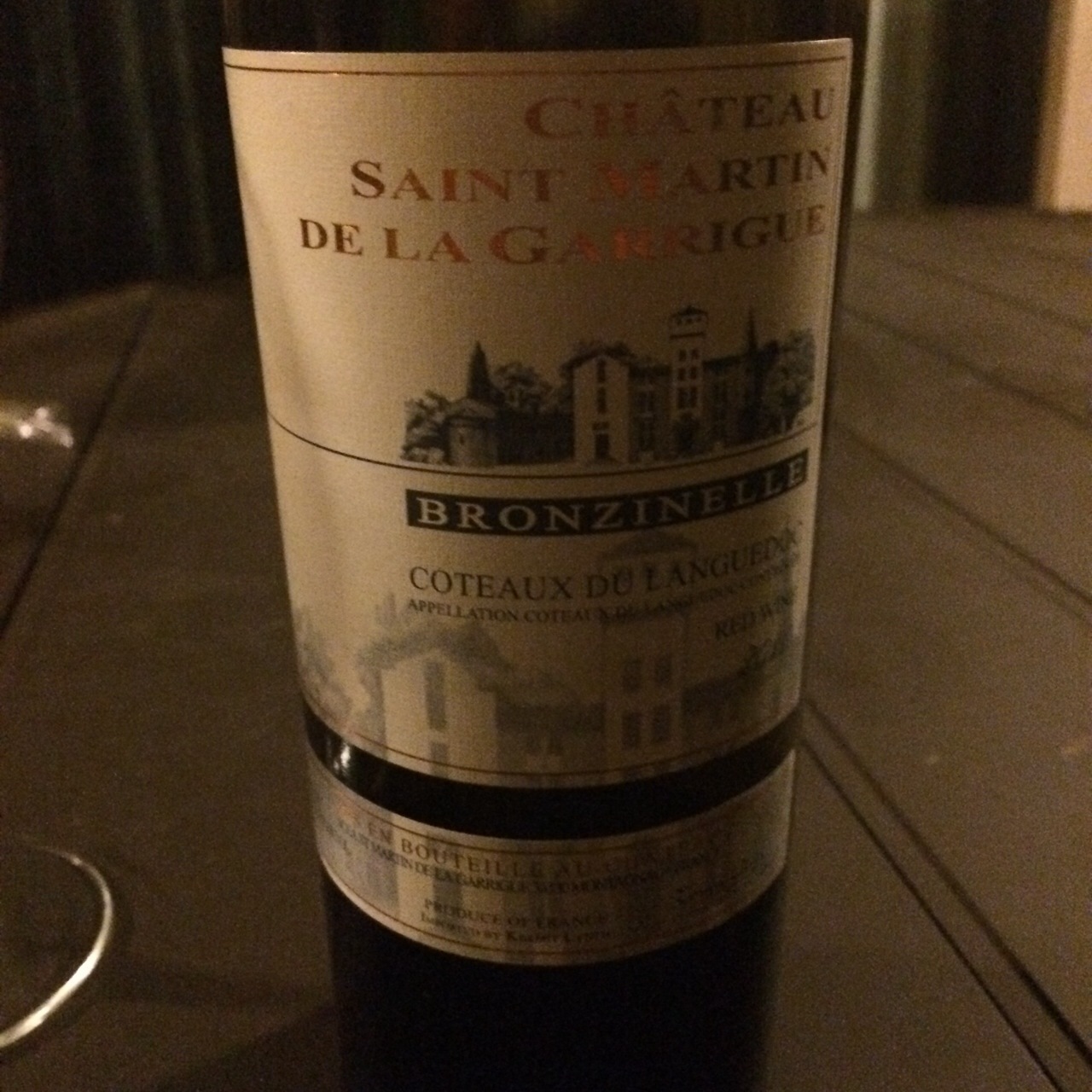 Chateau Saint Martin de la Garrigue Bronzinelle Coteaux du Languedoc ...