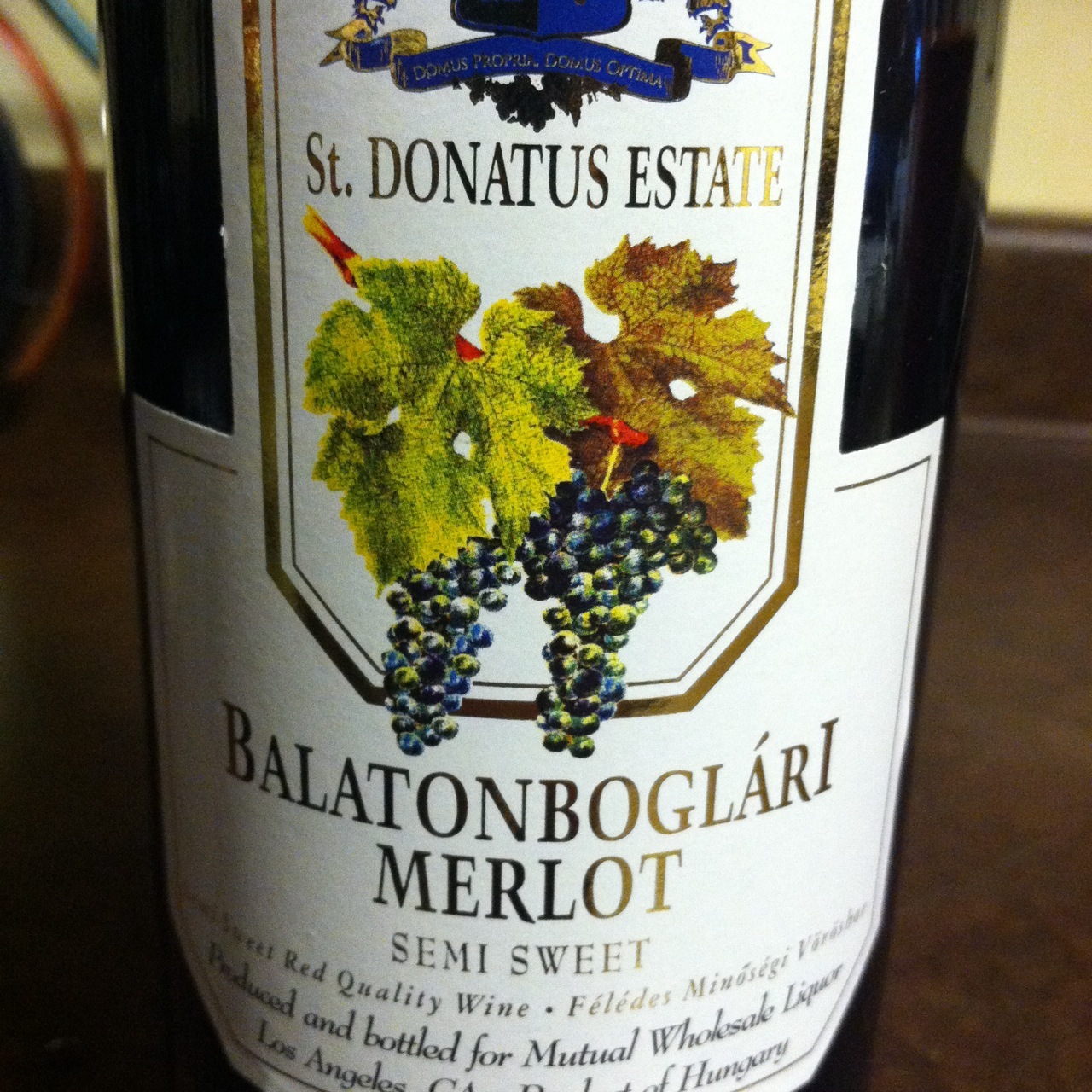 Garamvári Szőlőbirtok St. Donatus Estate Balatonboglari Semi Sweet Merlot