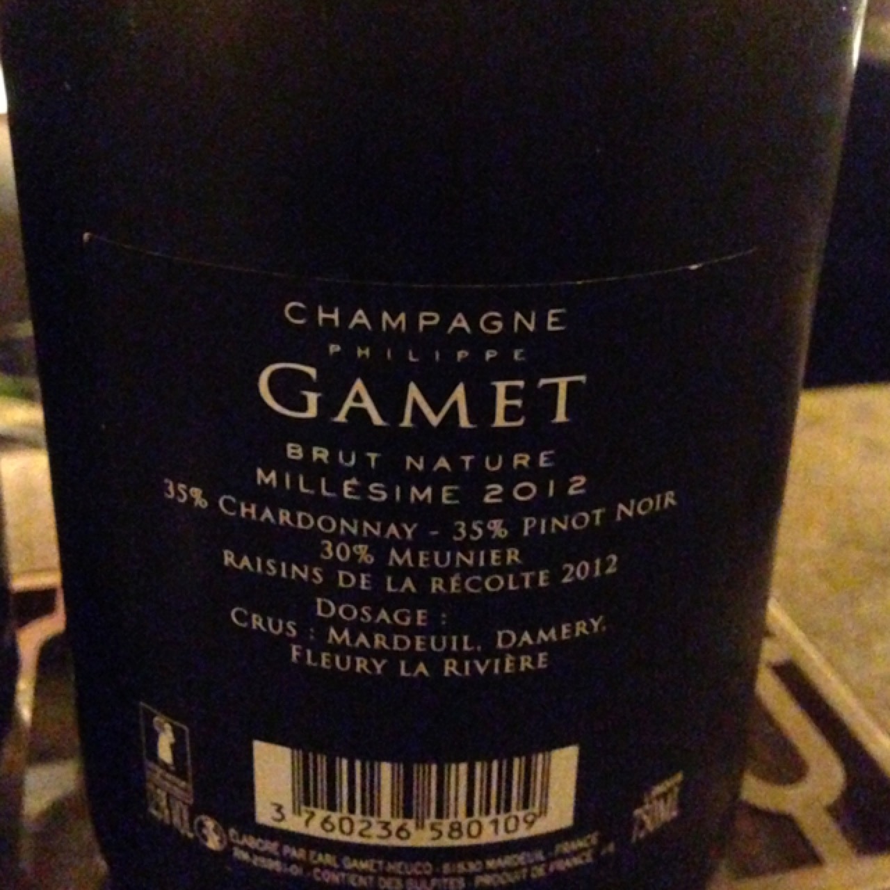 Philippe Gamet Millesime Brut Nature Champagne Blend