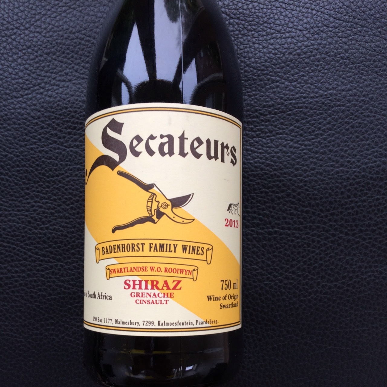 A.A. Badenhorst Family Wines Secateurs Swartlandse Shiraz Blend