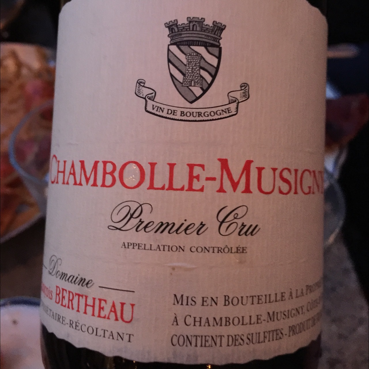 Domaine Francois Bertheau Chambolle-Musigny 1er Cru Pinot Noir