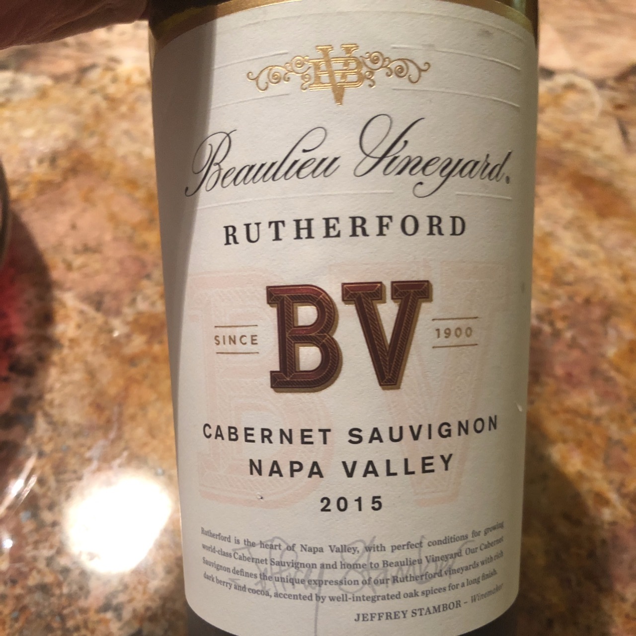 2015 Beaulieu Vineyard BV Rutherford Cabernet Sauvignon 2015 Beaulieu Vineyard BV Rutherford Cabernet Sauvignon