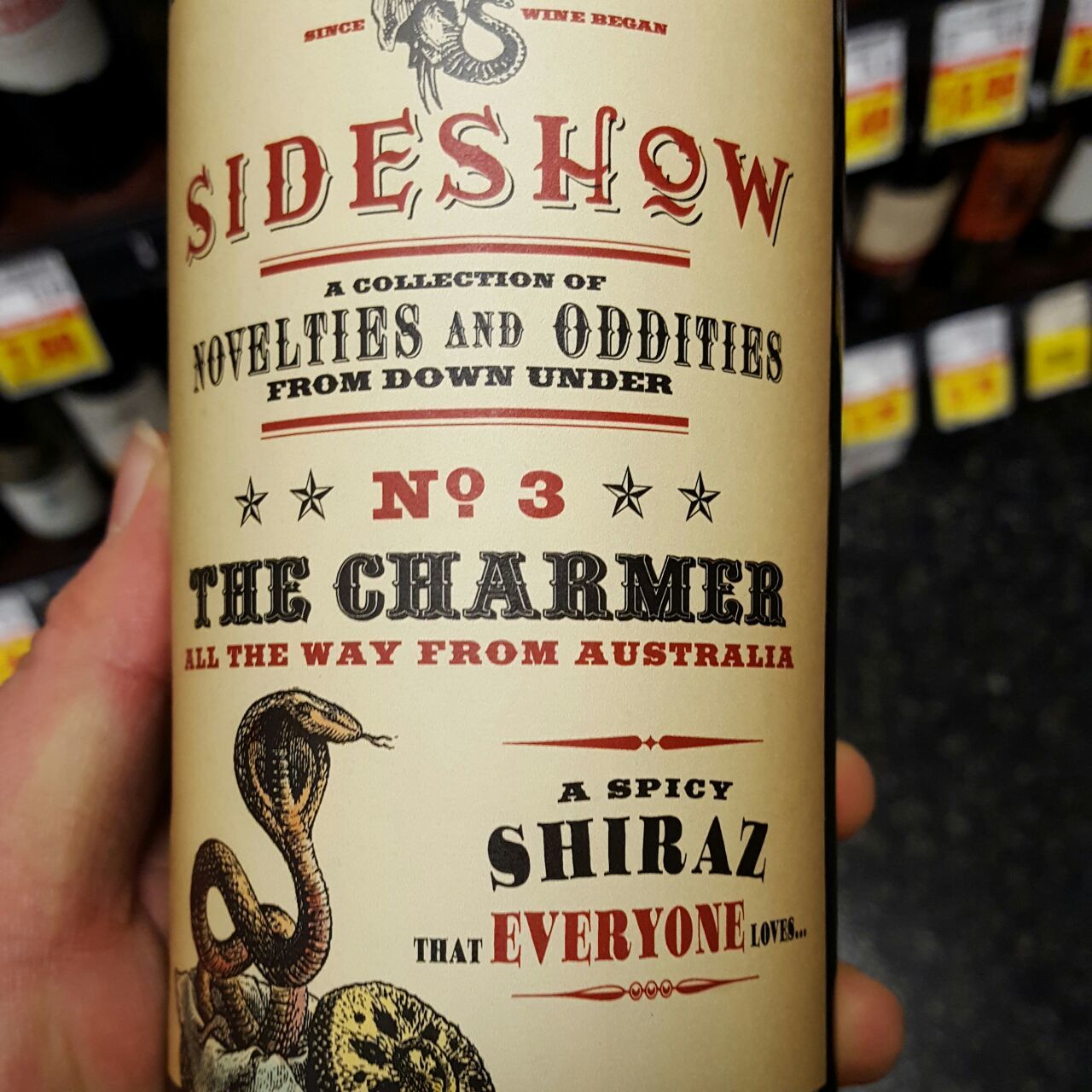 Sideshow No. 3 The Charmer Shiraz