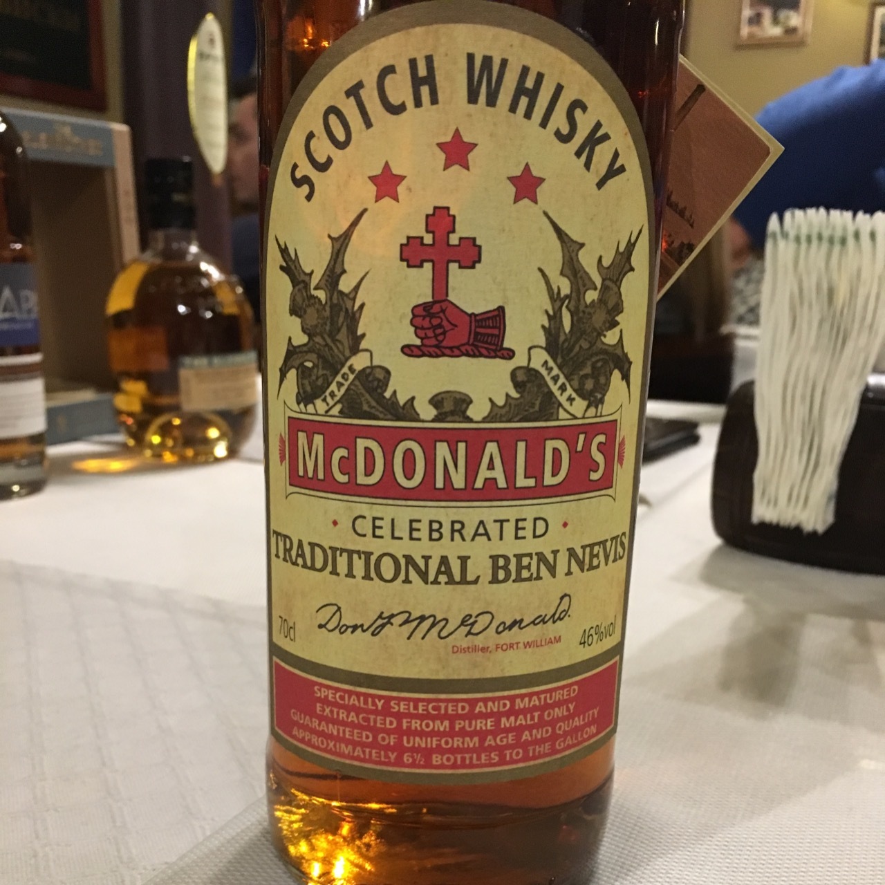 McDonald's Celebrated Traditional Ben Nevis Whisky